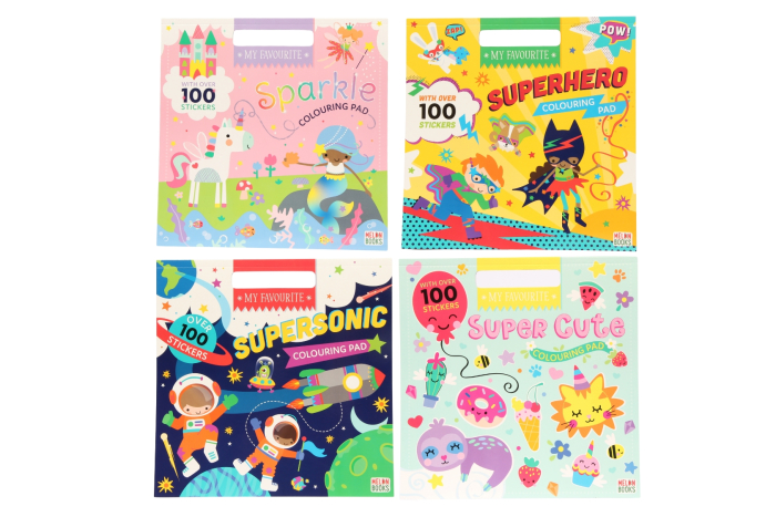 Colouring Pad & Stickers - with Handle - Otterdene Products