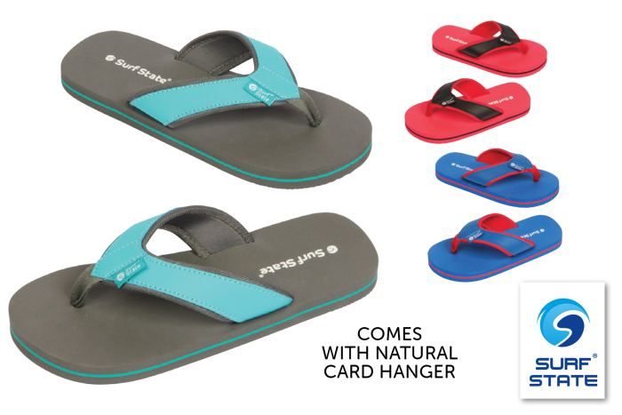 Youth Flip Flops - Fabric Strap, Size 3-6 - Otterdene Products